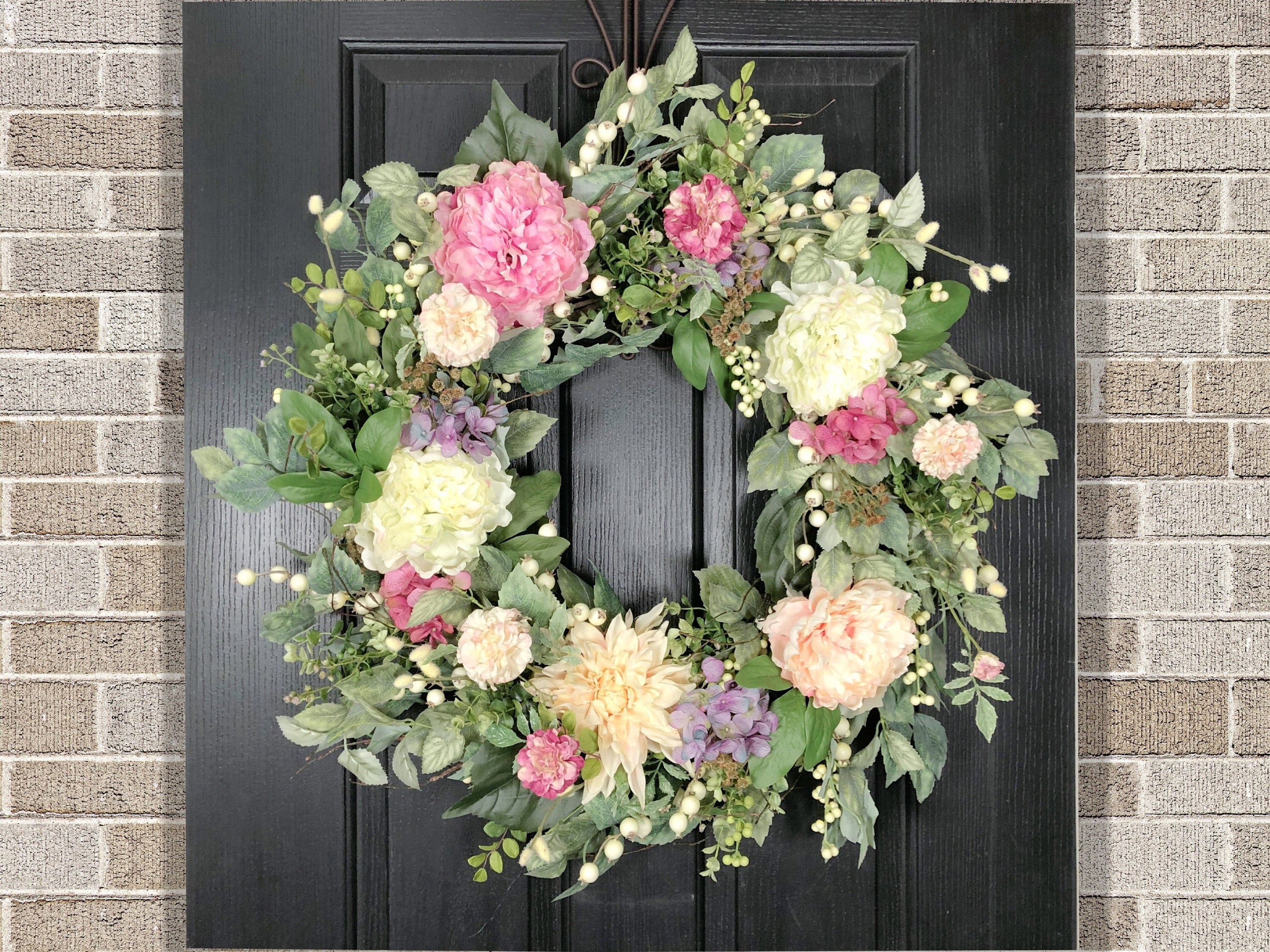 Spring Wreaths for Front Door Spring Floral Wreath Spring - Etsy
