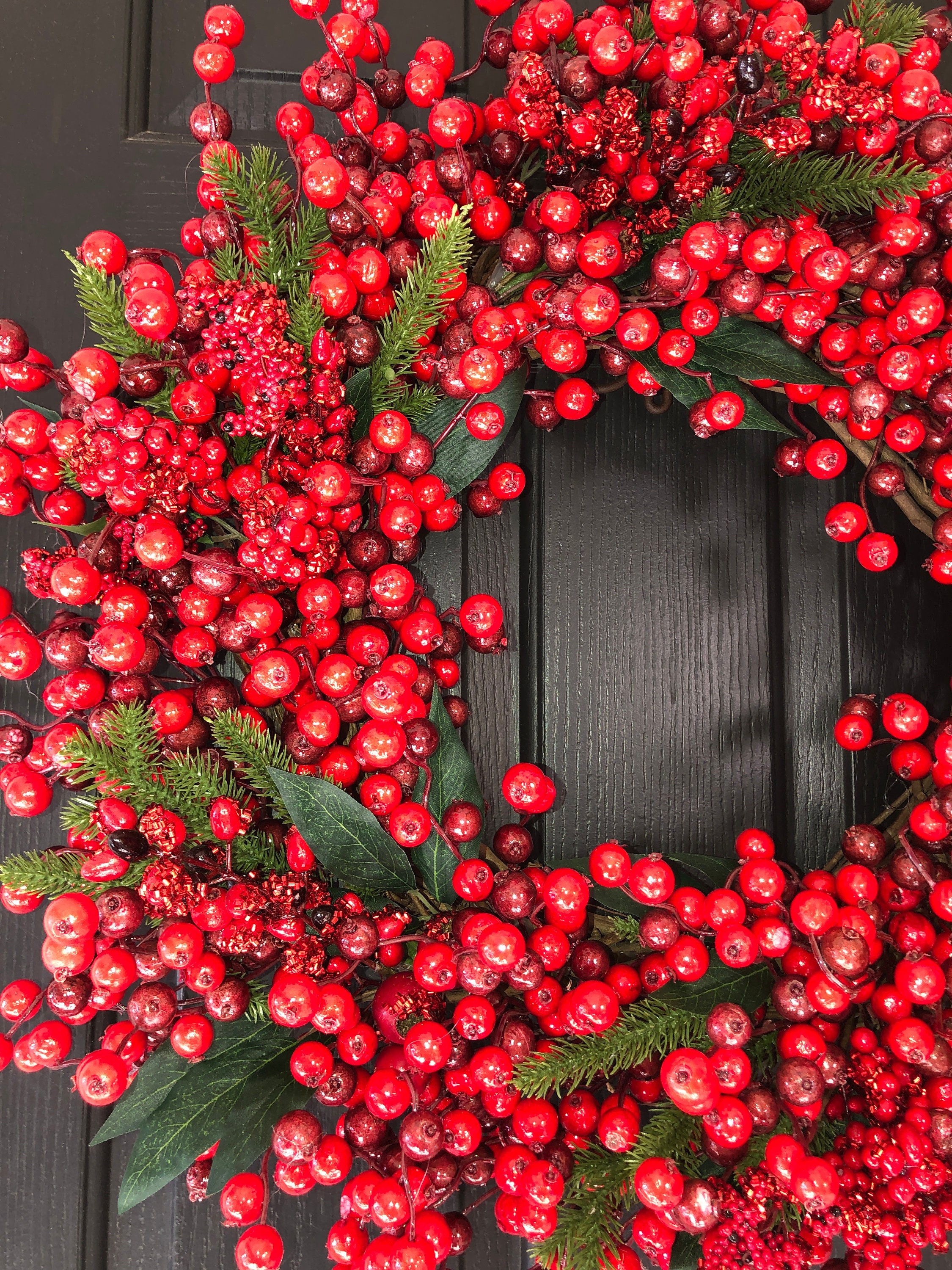 Red Berry Wreath for Front Door Large Berry Wreath Red Berry | Etsy