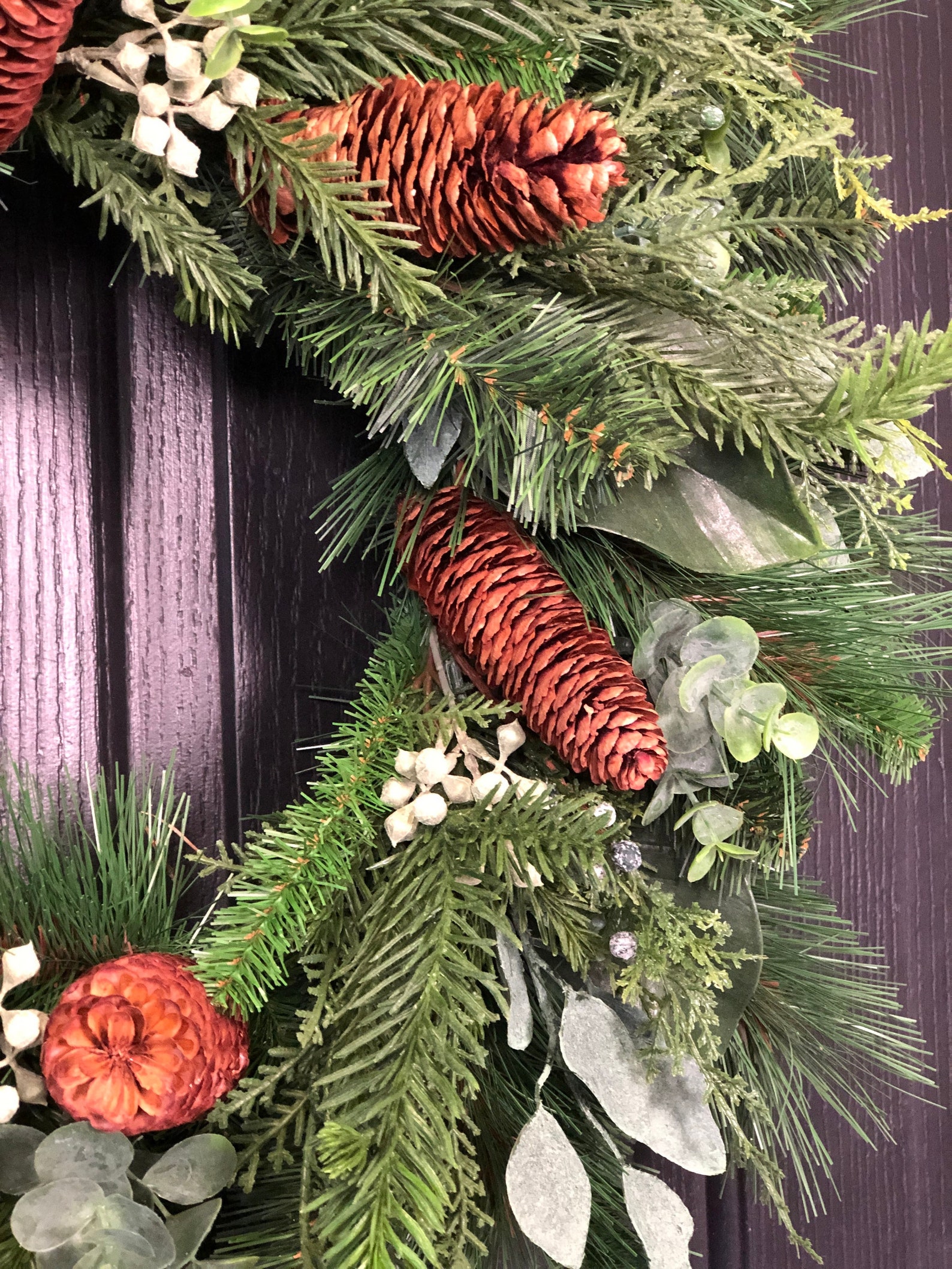 Large Winter Wreath for Front Door, Winter Greenery Wreath, Large ...