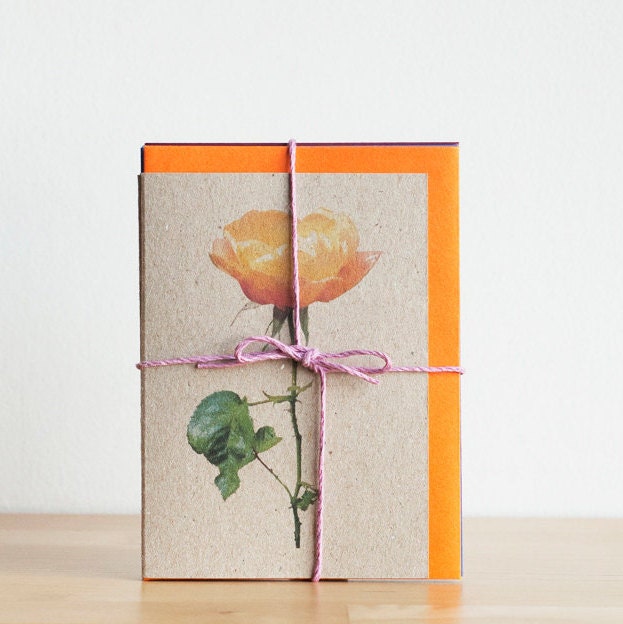 Flower Notelets, 5 Blank Photo Note Cards With 5 Coloured Envelopes ...