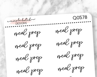 Papercraft Paper, Party & Kids Black Text Matte Removable Labels Q0578 || Meal Prep Brush Script ...