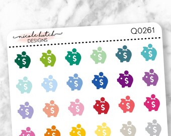 Piggy Bank Stickers | Etsy