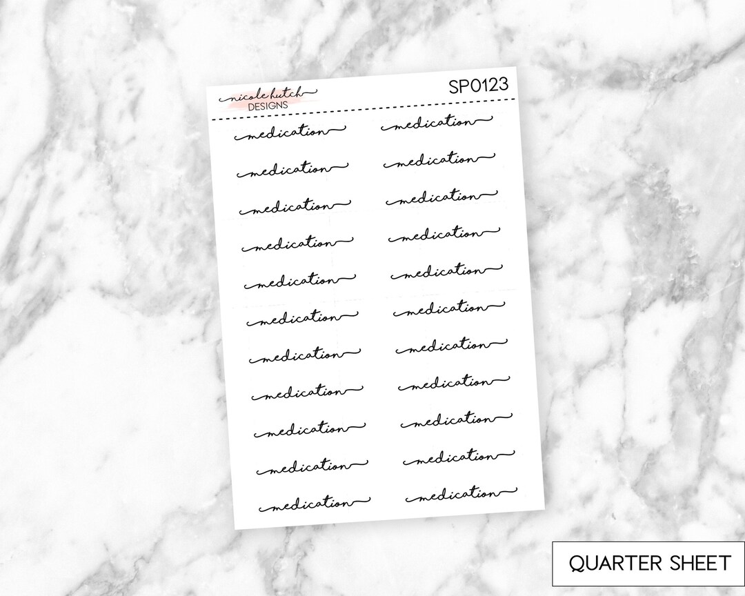 Medication Mini Script Planner Stickers Functional Stickers Script ...