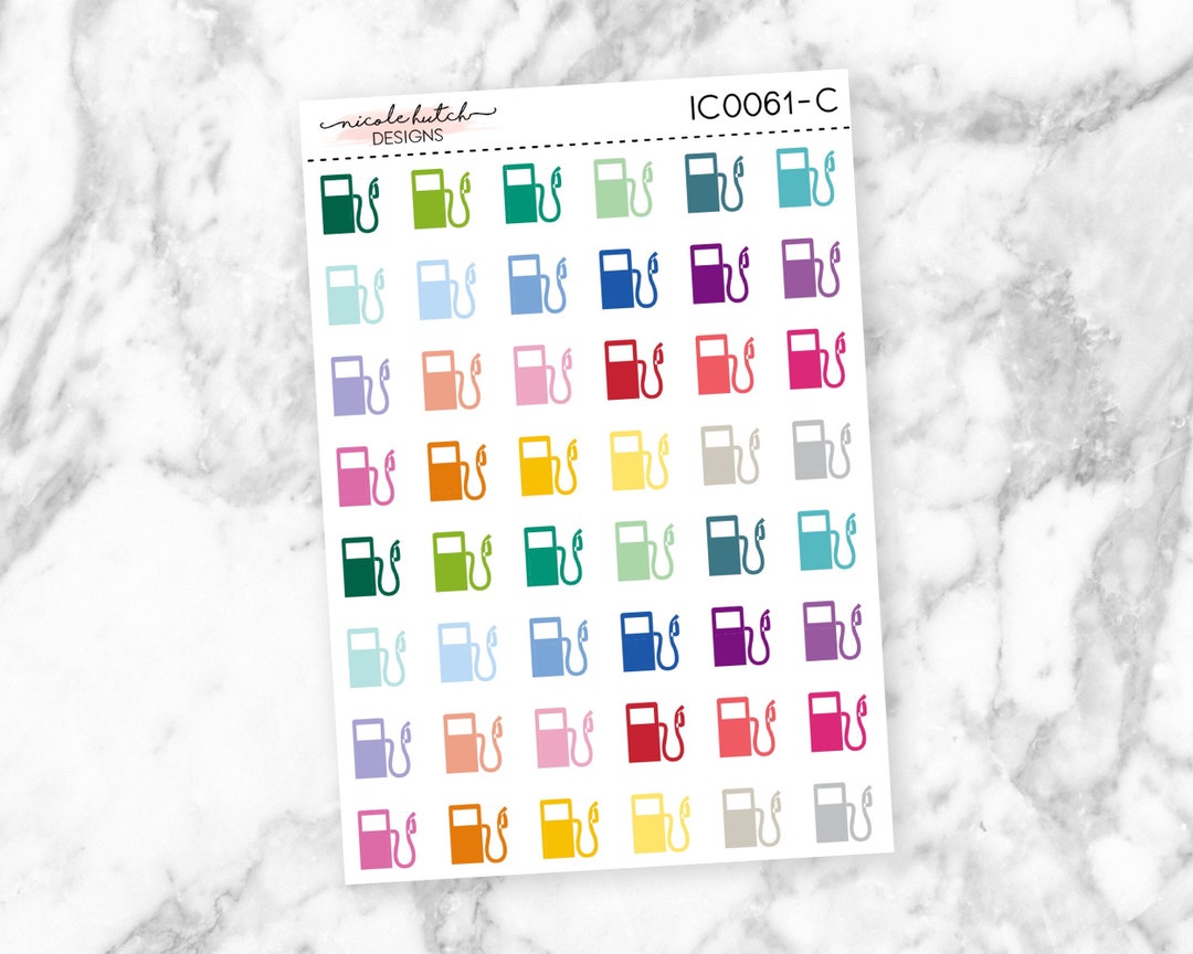 Small Gas Station Icon Planner Stickers Functional Stickers Matte ...