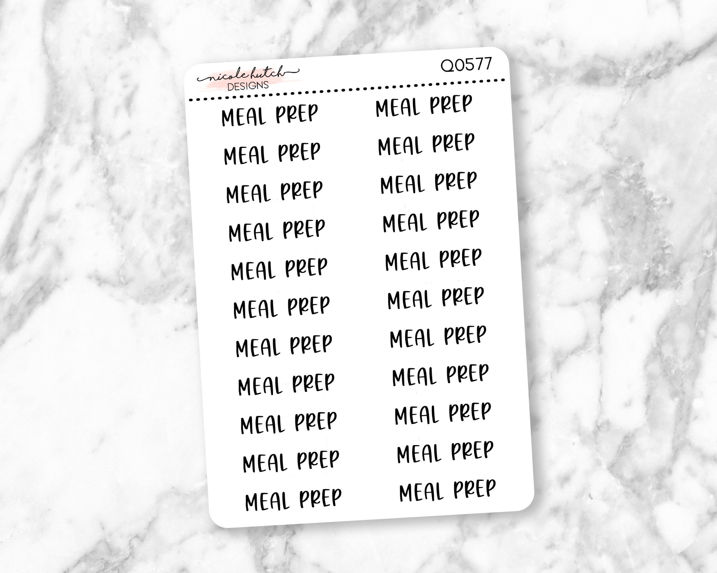 Papercraft Paper, Party & Kids Black Text Matte Removable Labels Q0578 || Meal Prep Brush Script ...