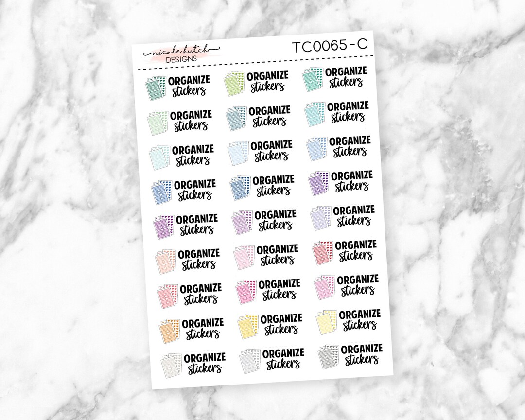 Organize Stickers Typography With Icon Planner Stickers Functional ...