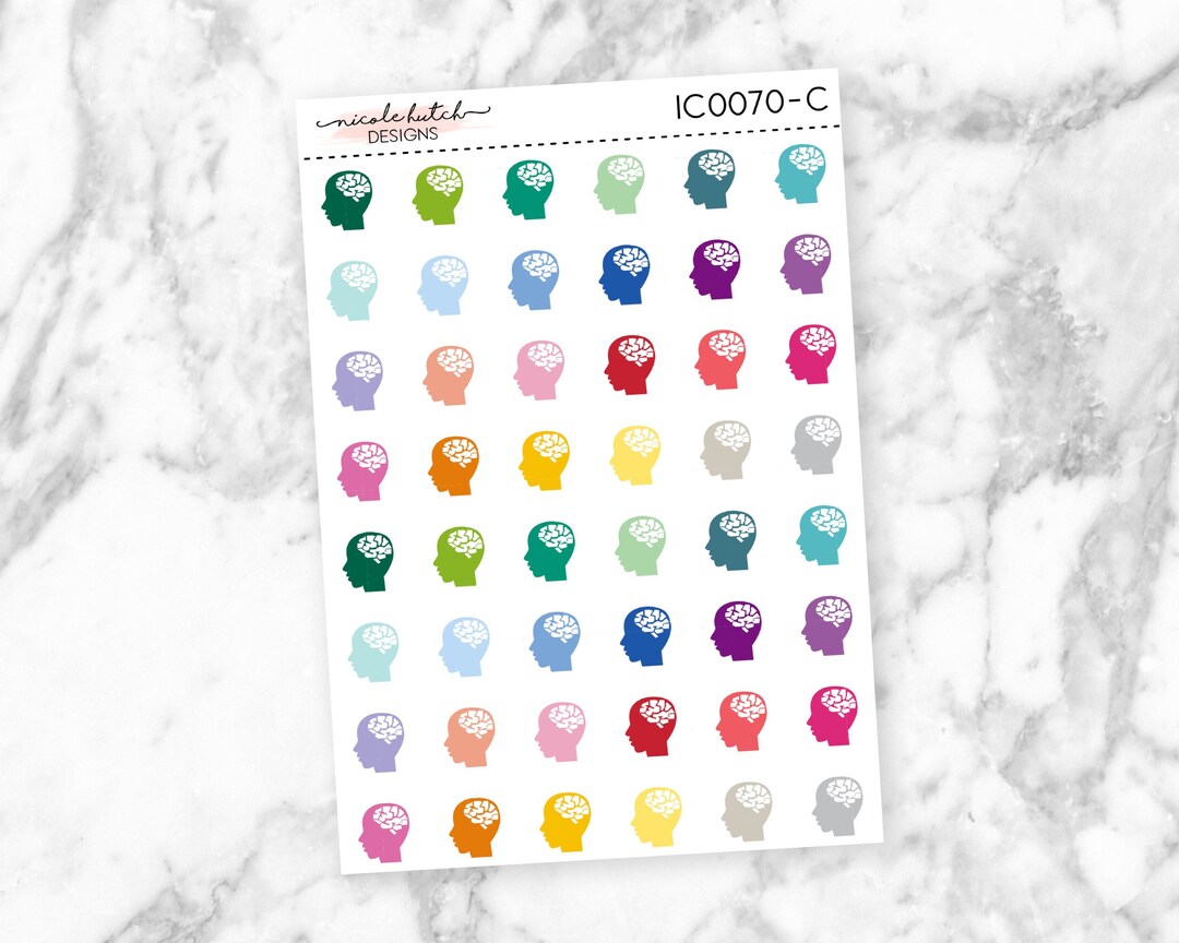 Small Brain Therapy Icon Planner Stickers Functional - Etsy