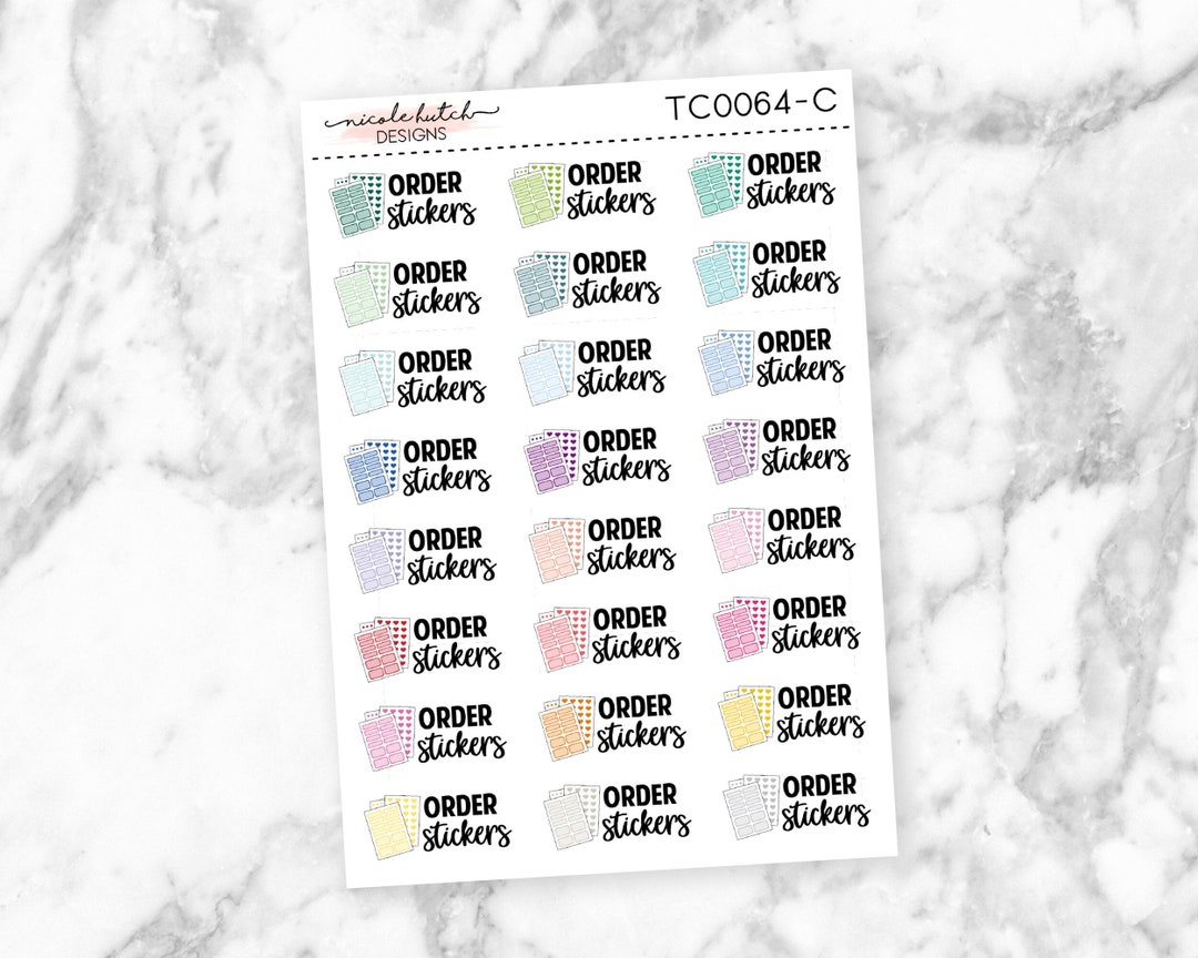 Order Stickers Typography With Icon Planner Stickers Functional ...