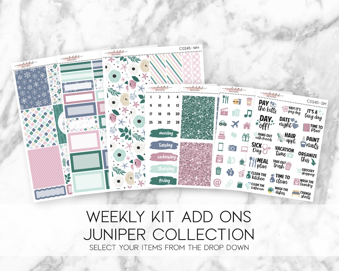 Kit Add Ons for Vertical Planners A La Carte Planner Stickers Multiple ...