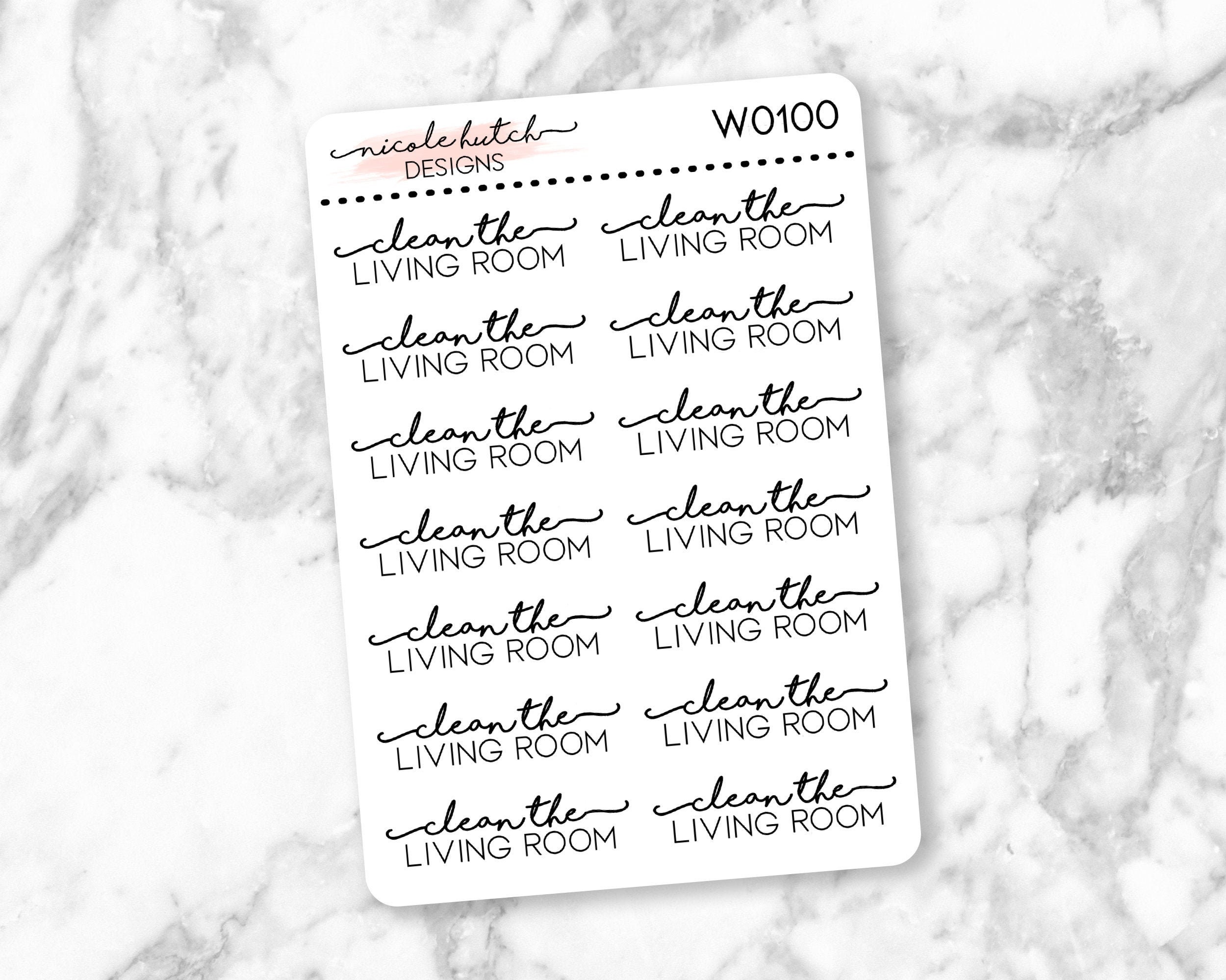 Paper & Party Supplies Stickers W0170 || Clean the Living Room MINI ...