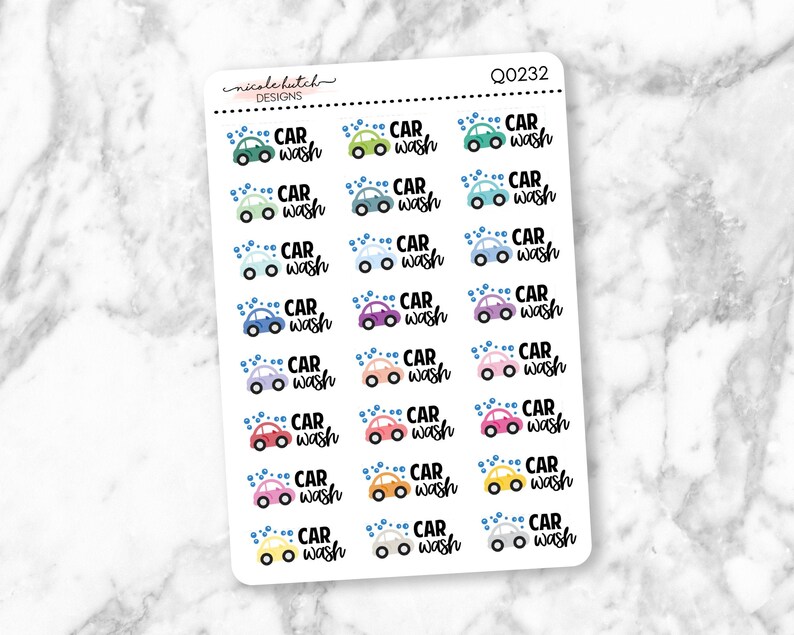 Stickers Paper & Party Supplies Paper Y-04 Clean Car Neutral Wash Car ...