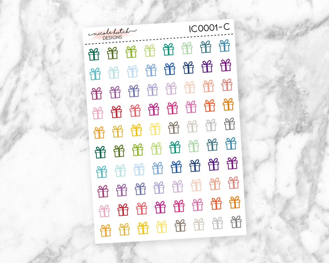 MINI Present Icon Mini Planner Stickers Functional Stickers - Etsy