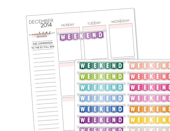 Matte Removable Labels Warm Colorful F0046 || Ombre Weekend Banner ...