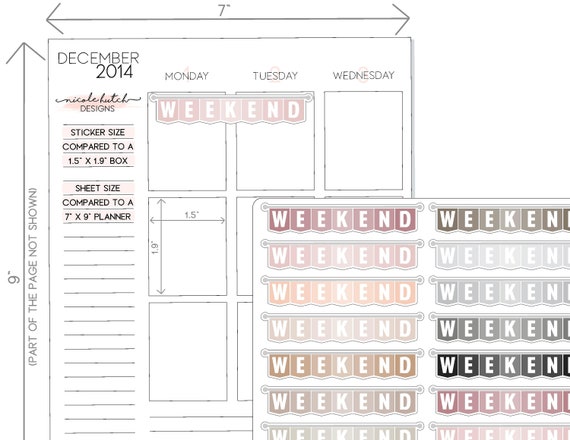 Matte Removable Labels Warm Colorful F0046 || Ombre Weekend Banner ...