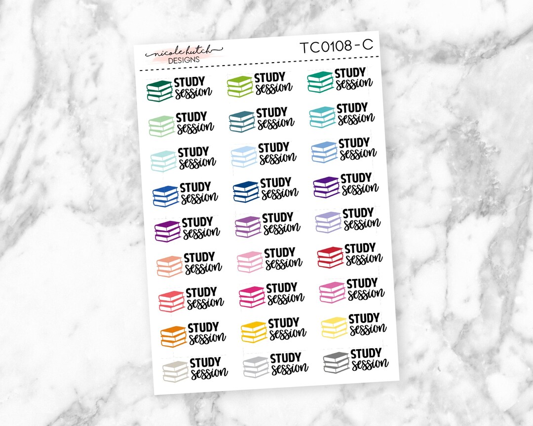Study Session Typography With Icon Planner Stickers Functional Stickers ...