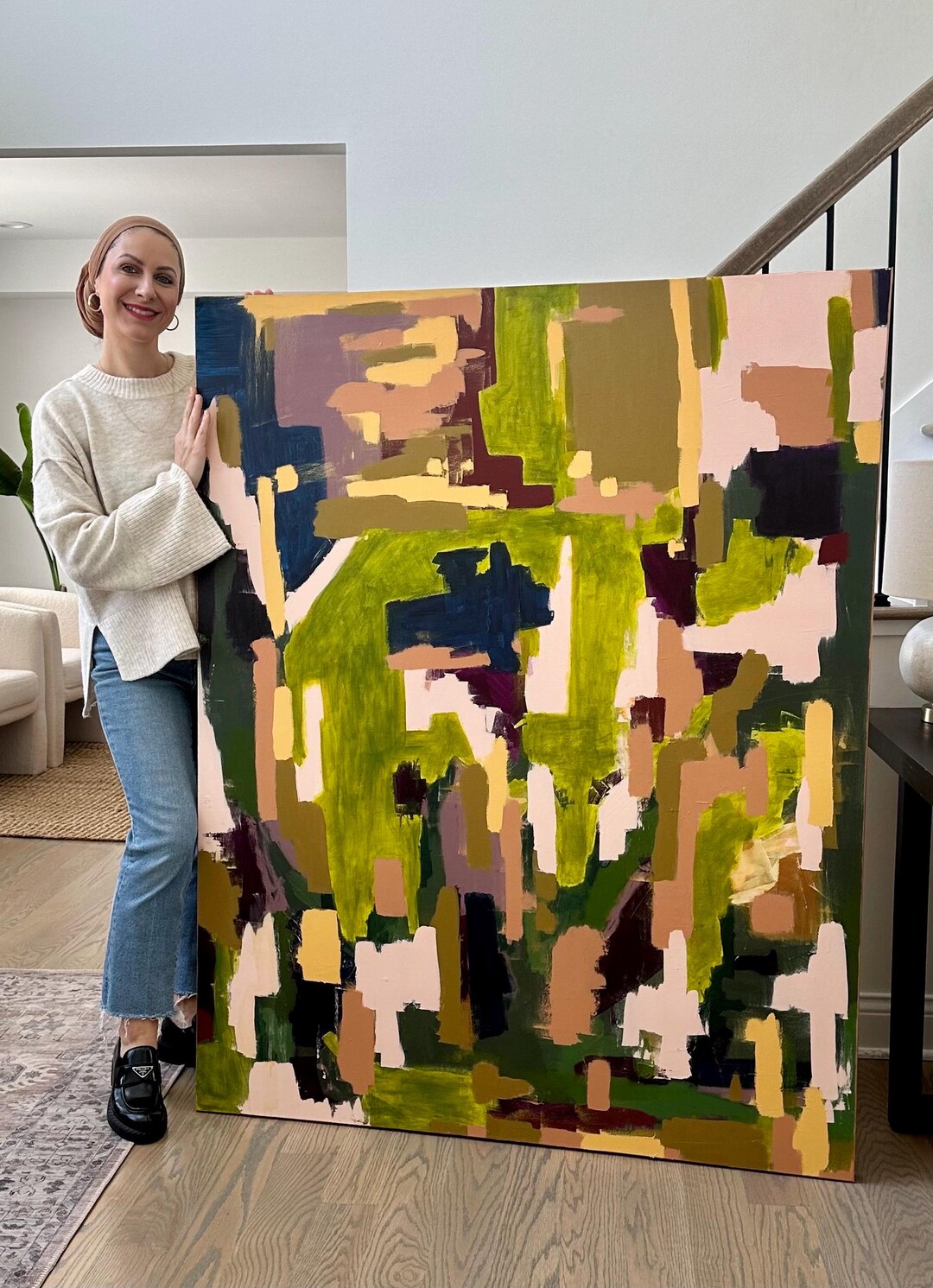 Extra Large Colorful Art Work,hand Painted Abstract Modern Painting ...