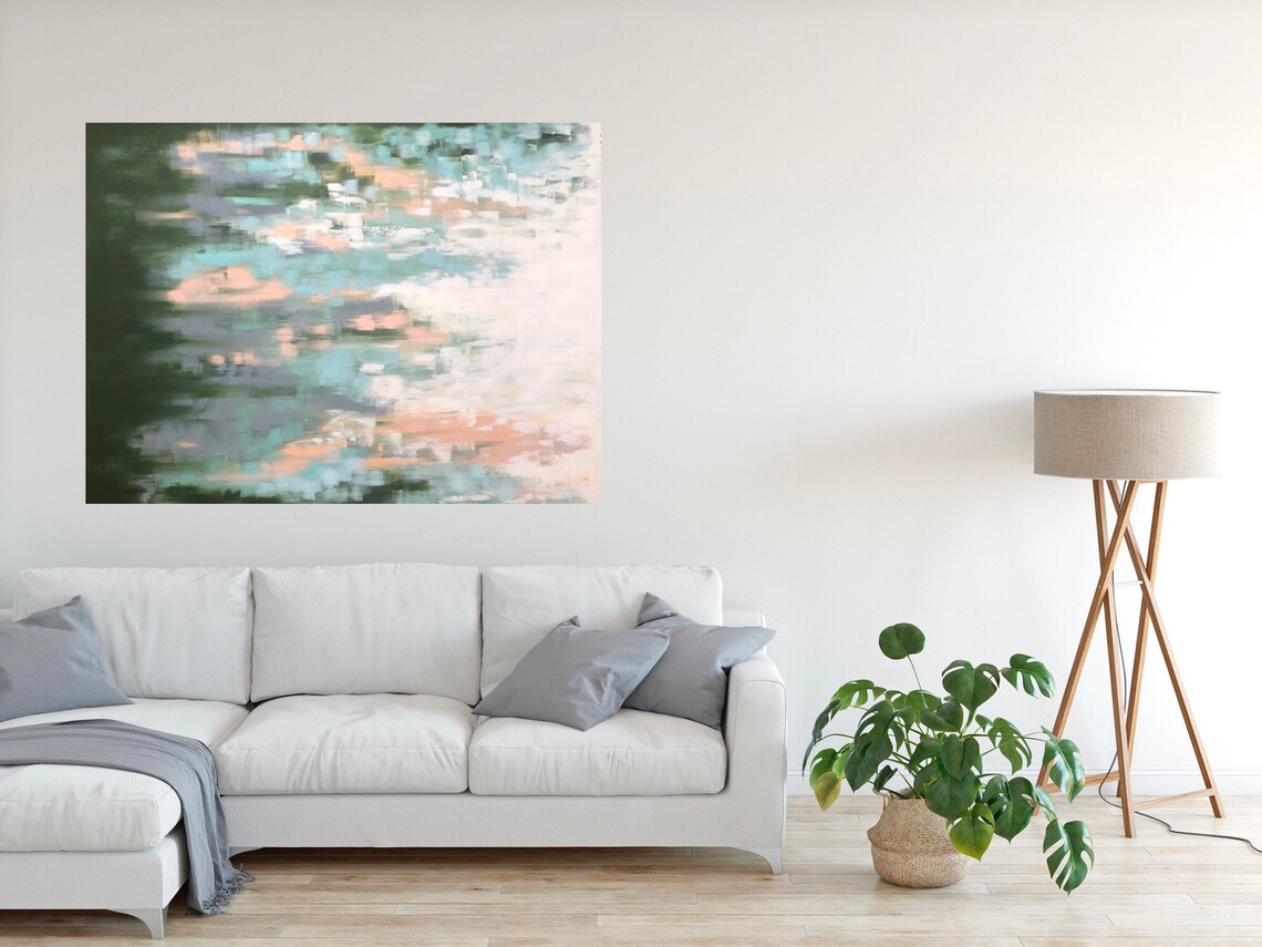 Large Abstract Painting Colorful Modern Painting above Couch - Etsy