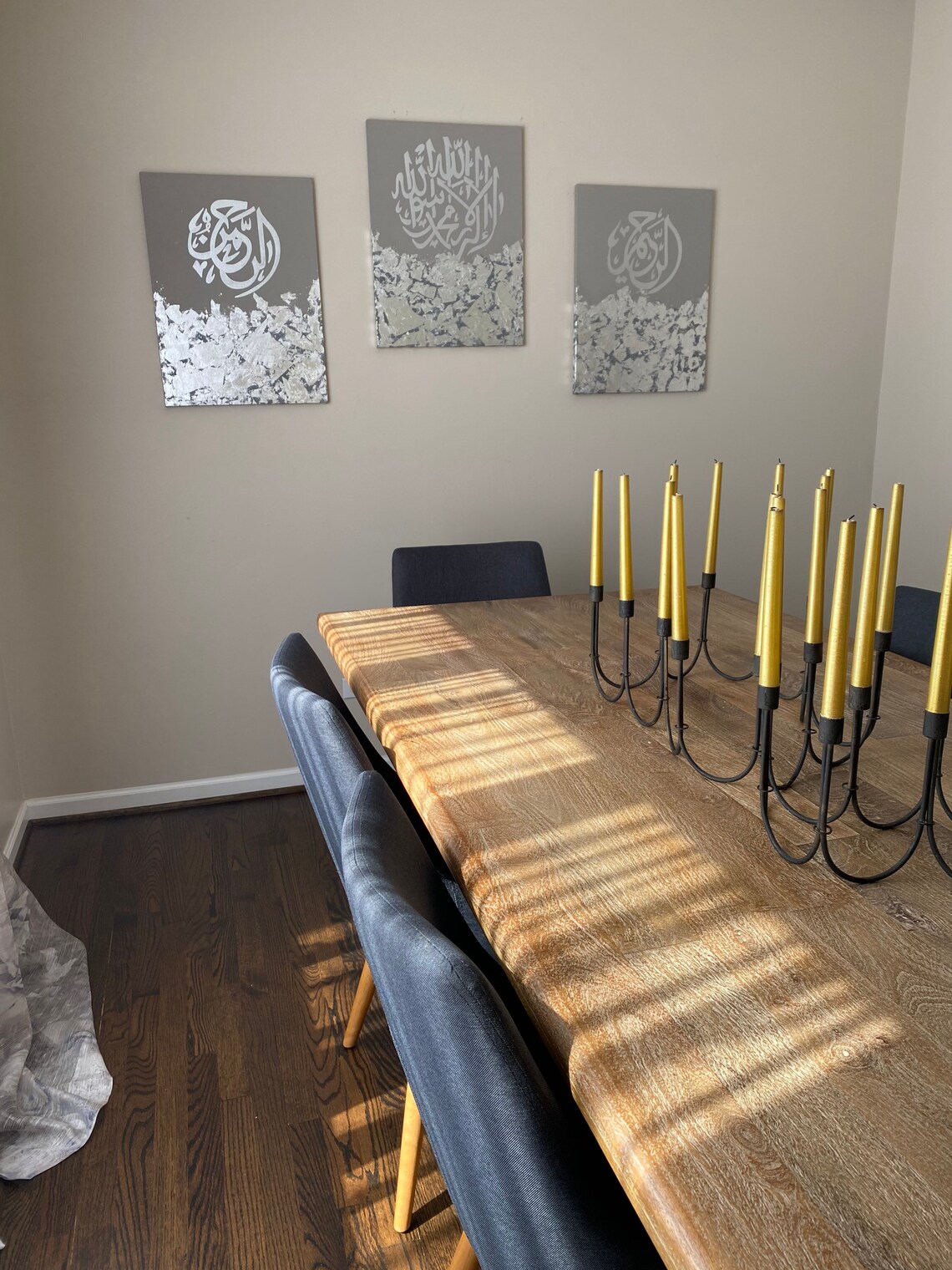 Islamic Wall Art Gray and Silver Islamic Painting Set - Etsy