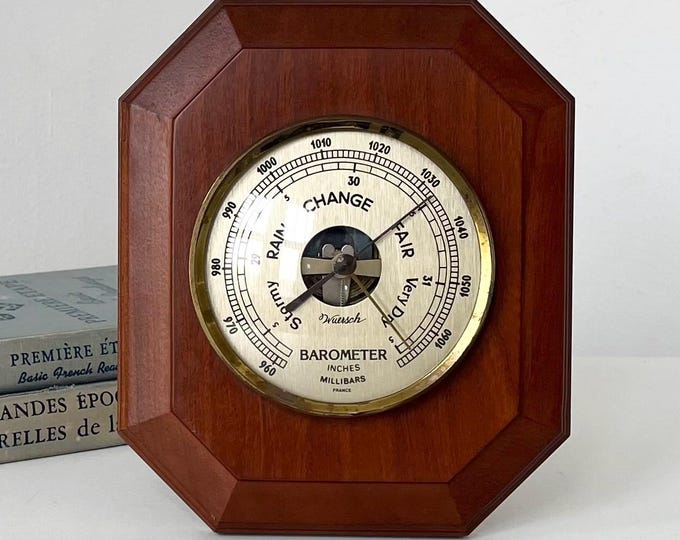 Vintage Wuersch Wood Wall Barometer-made in France - Rectangular ...