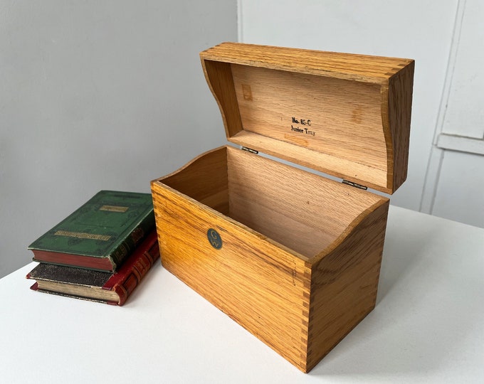 Globe Wernicke Large Wood File Box-dovetailed Oak No. 85-C Junior Tray ...