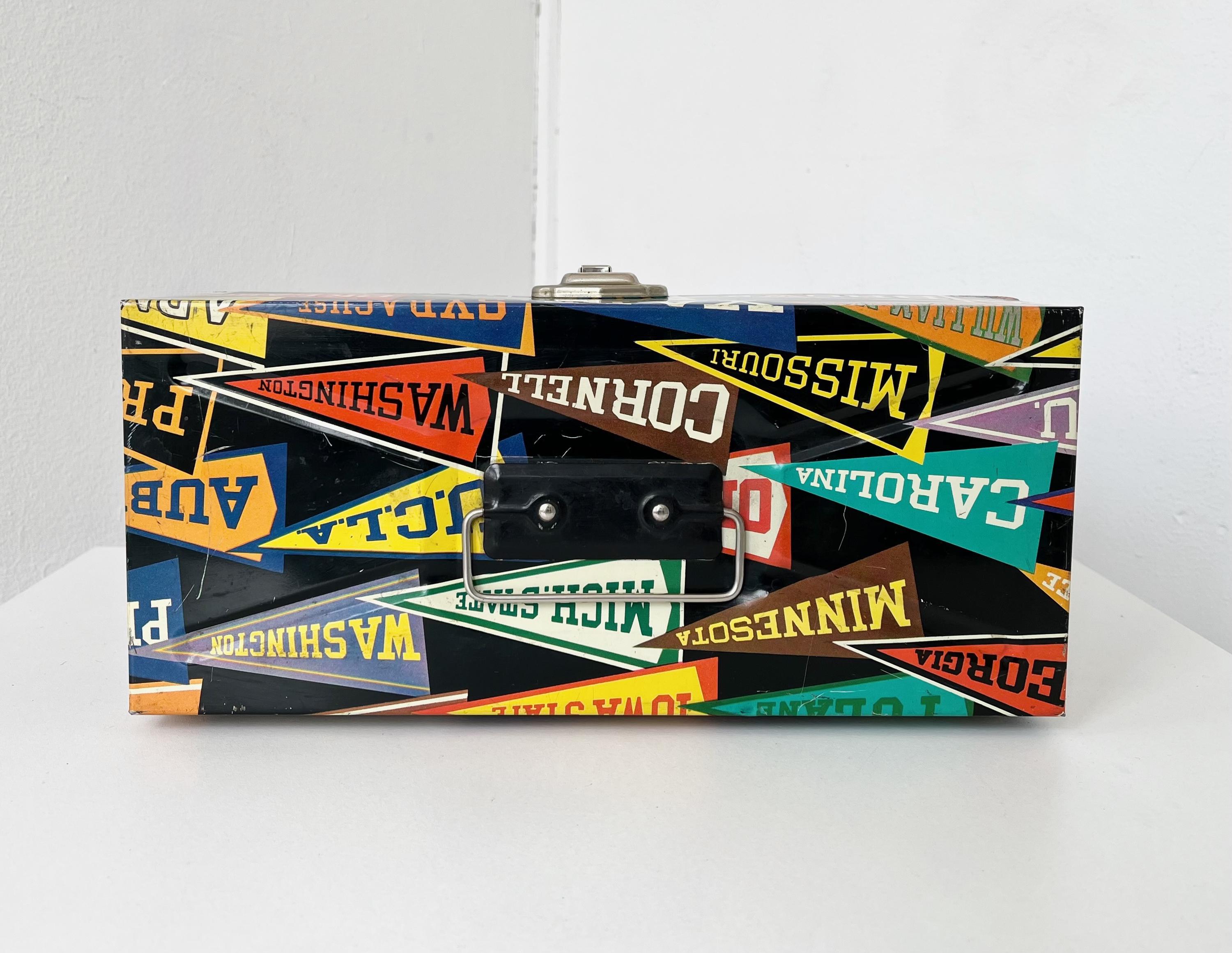 College Pennant Record File Box With Key-ballonoff Metal File Box ...