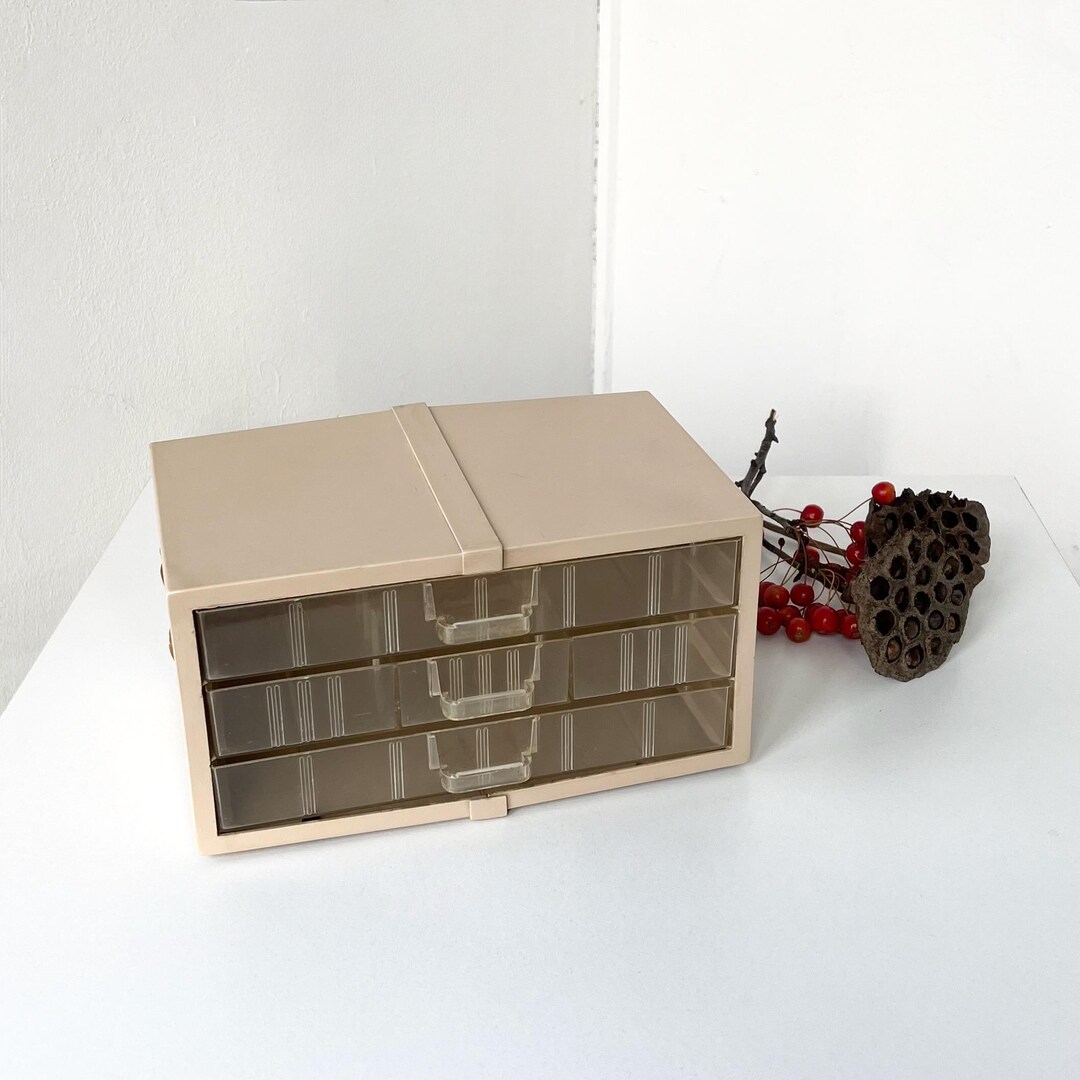Vintage Plastic 3 Drawer Organizer-storage Drawers - Small Parts ...