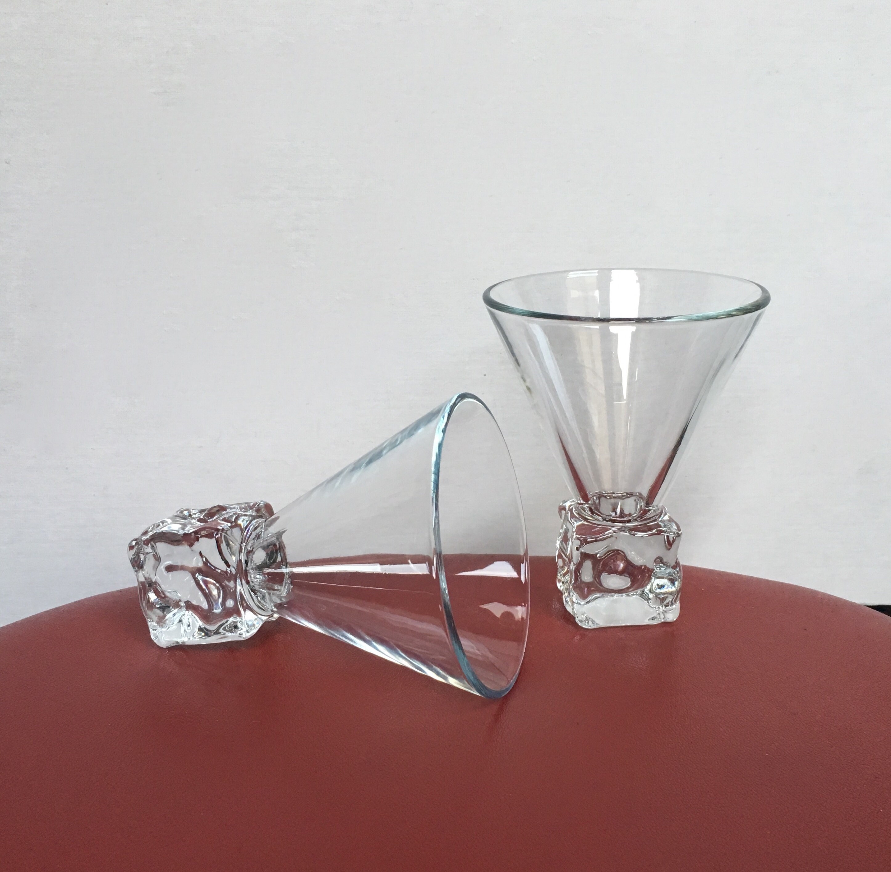 Mid century modern ice cube base cocktail martini glasses Martini ...