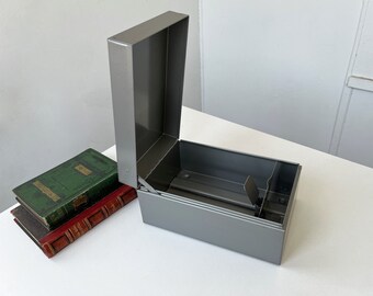 Vintage Office, Industrial Metal File Box, 5 X 7 Card File, Merchants ...