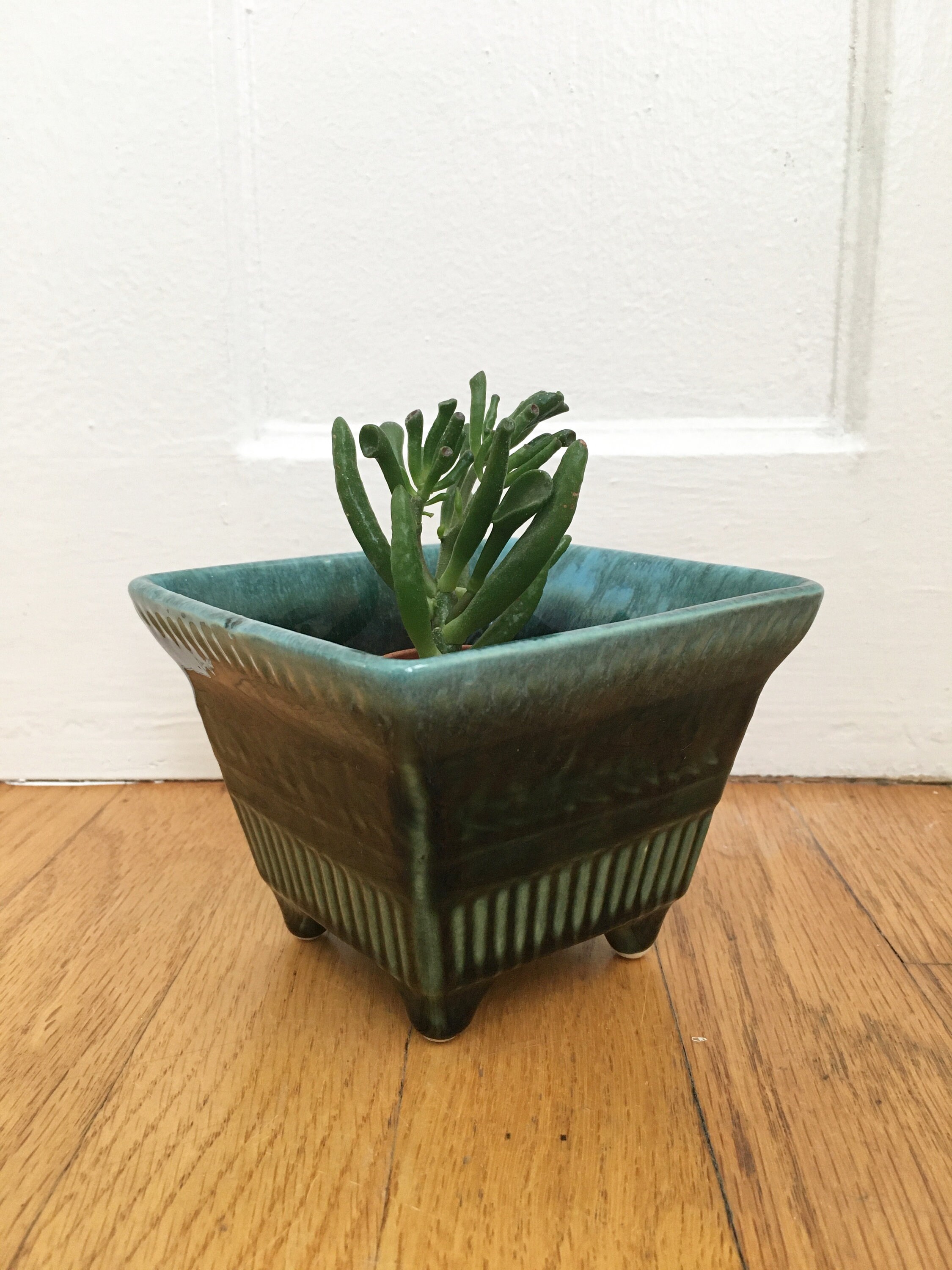 Home Décor Indoor Planters Rectangular USA Teal Pottery Planter ...