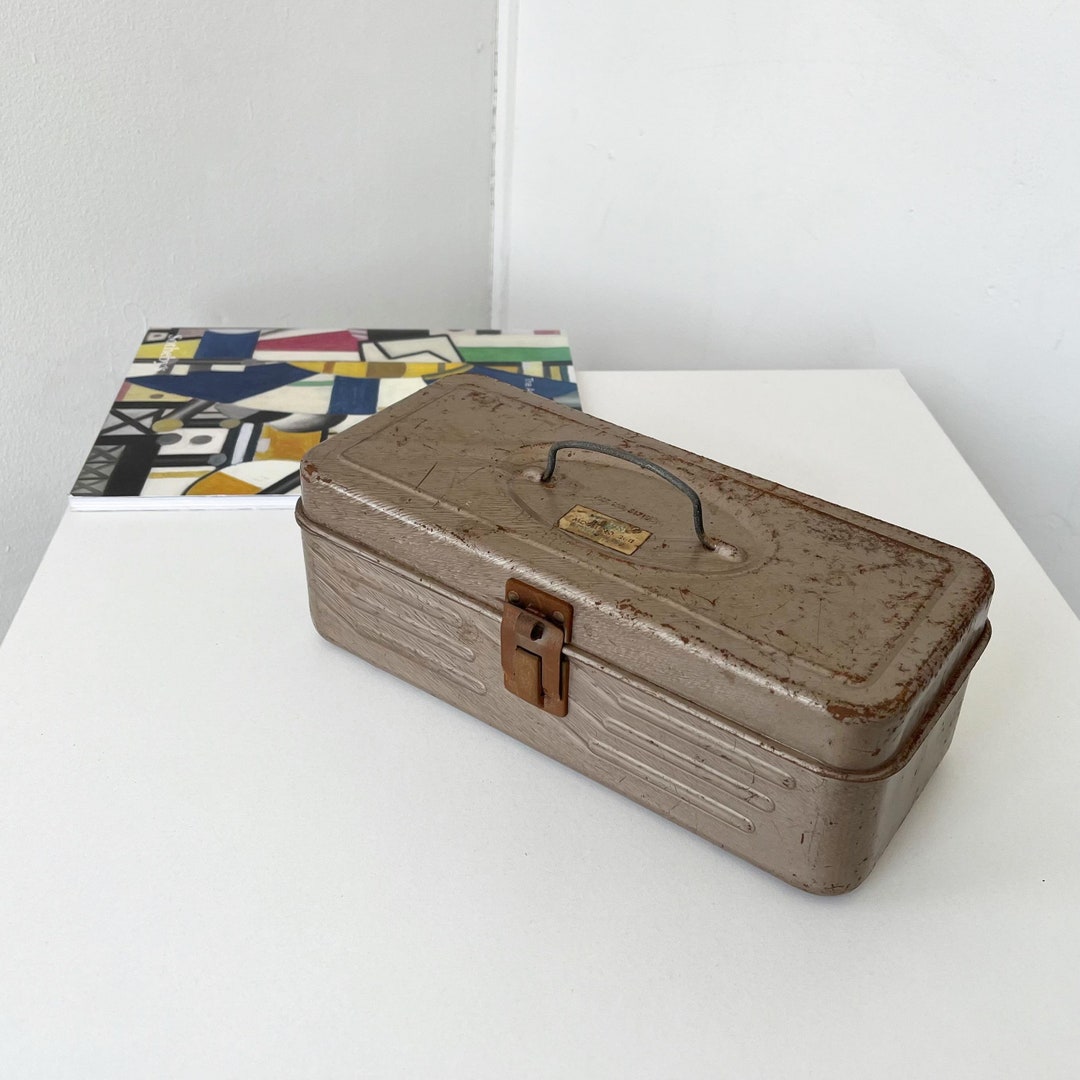 Vintage Union Metal Tool Box-tackle Box-industrial Organizer Box ...