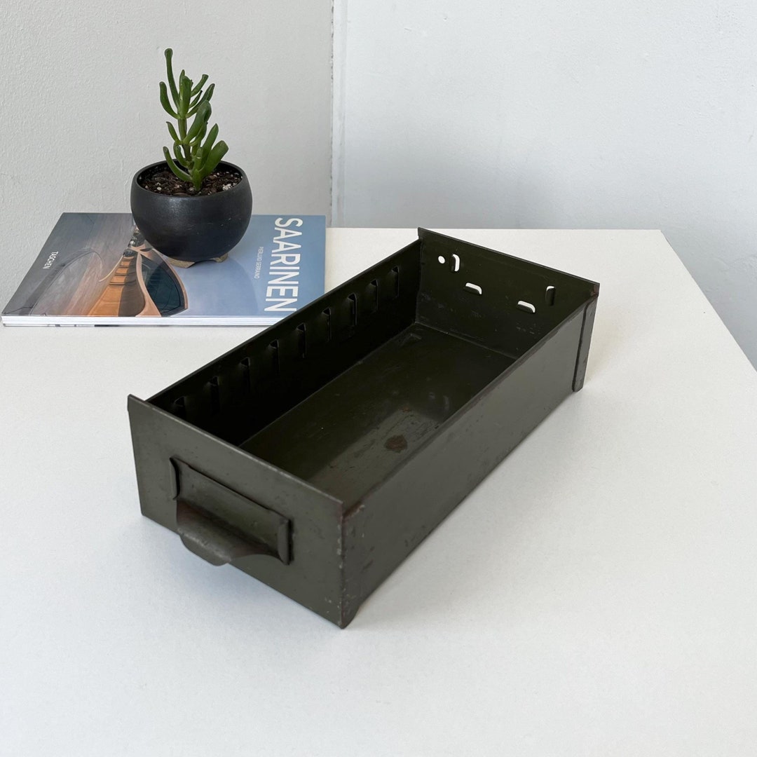 Vintage Industrial Steel Cabinet Drawer-file Drawer - Sturdy Green ...
