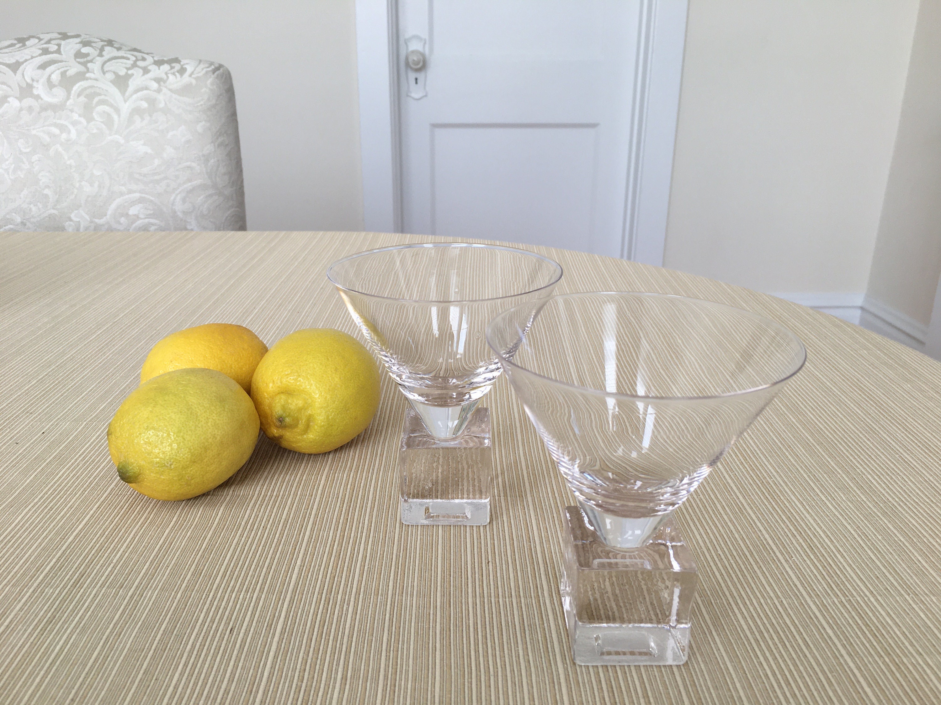 Mid century modern ice cube base cocktail martini glasses Martini ...