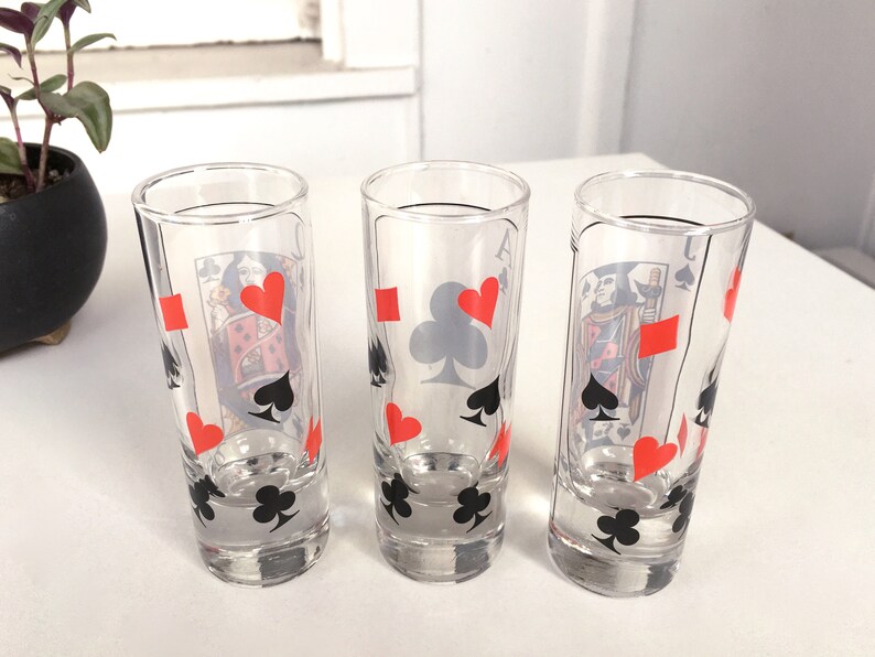 Luminarc Playing Card Shooter Shot Glasses-card Party-set of 3 - Etsy