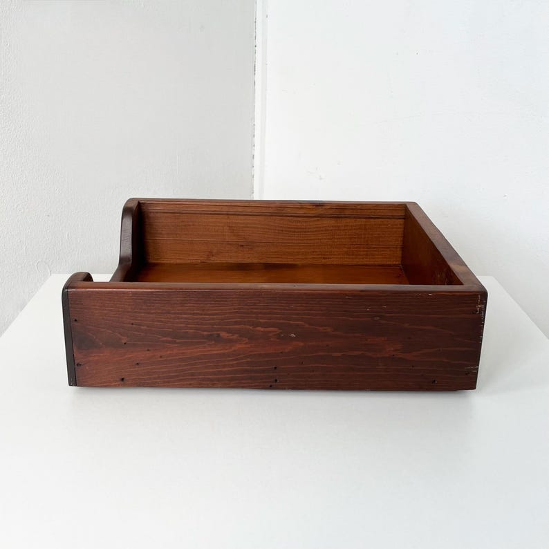 Vintage Solid Wood Paper Tray-mid Century Office Storage - Heavy Duty ...