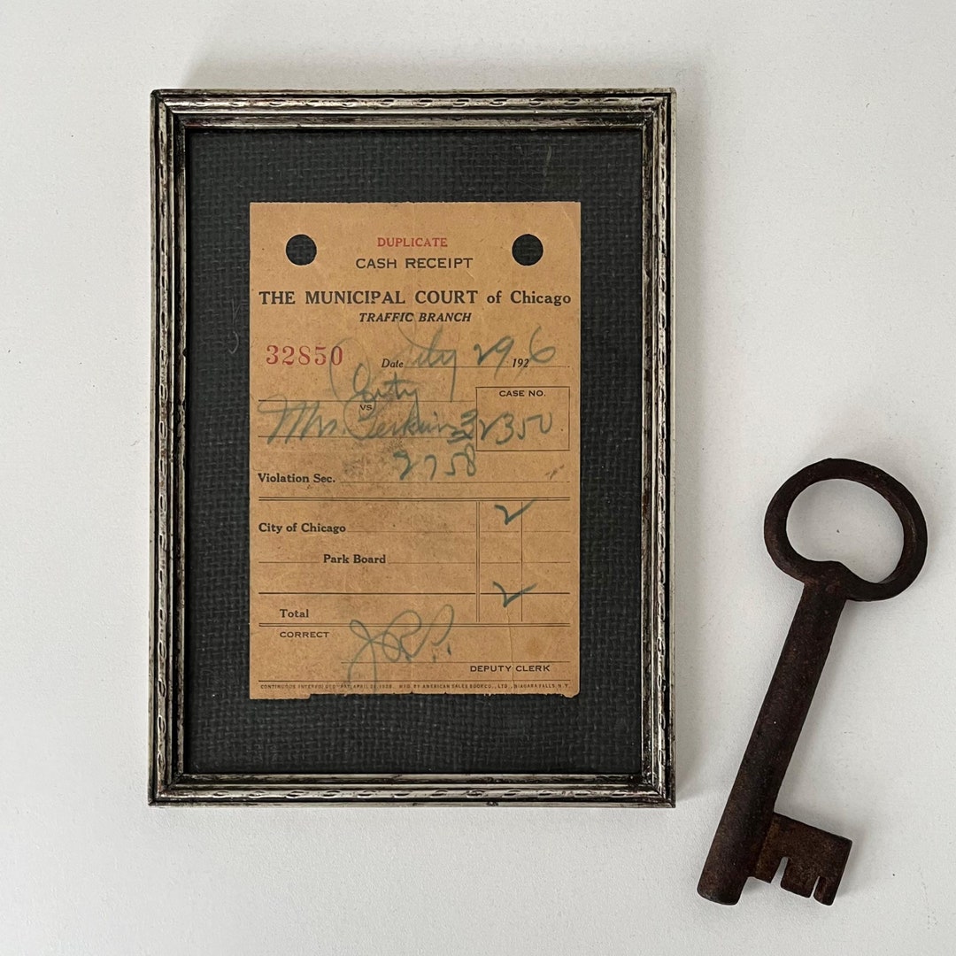 Vintage Cash Receipt-1920's the Municipal Court of Chicago Traffic ...