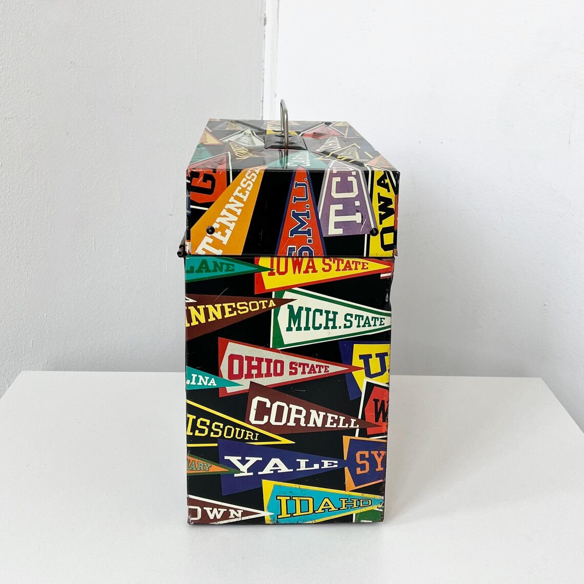 College Pennant Record File Box With Key-ballonoff Metal File Box ...