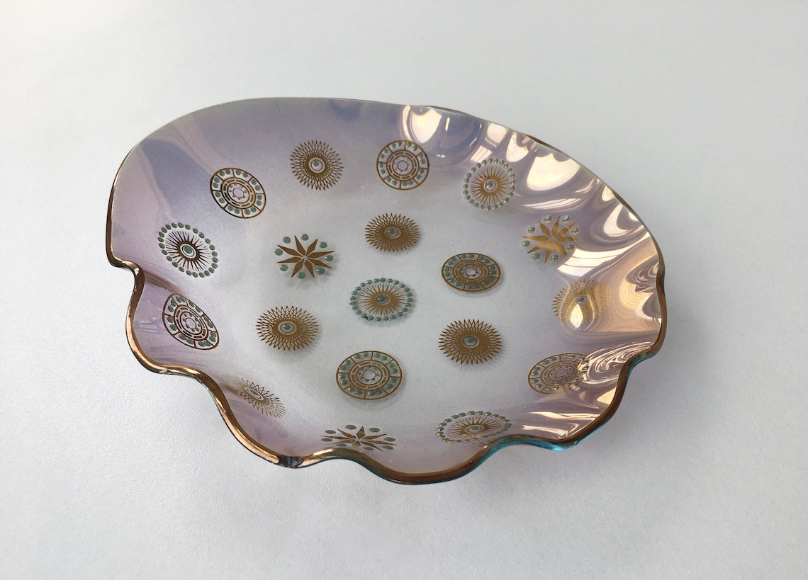 Mid Century Modern Sinclair Glama Glass Wavy Bowl Shell Bowl - Etsy
