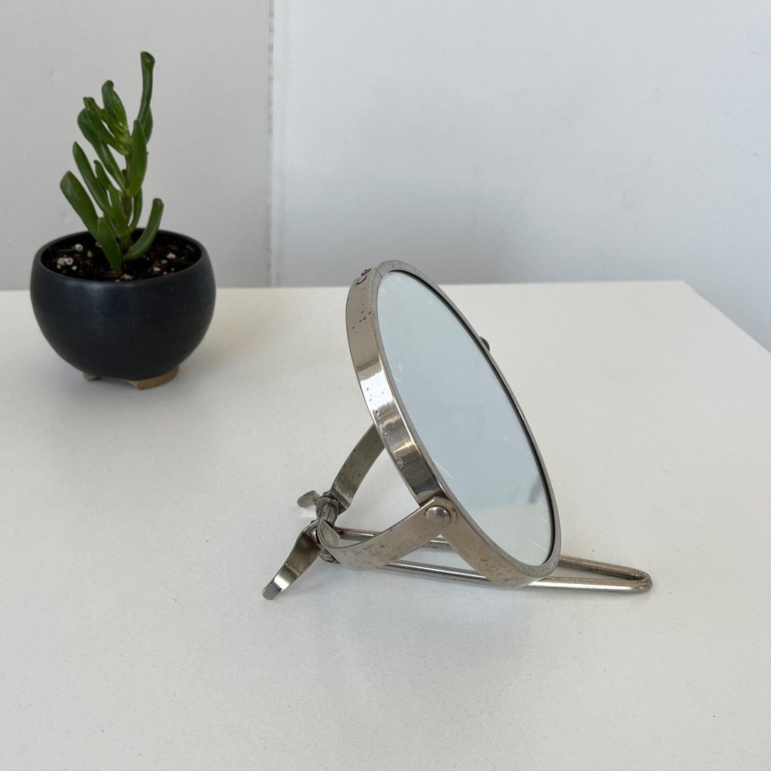 Vintage Shaving Mirror-double Sided Chrome Flip Mirror - Industrial ...