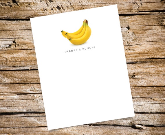 Banana Bunch Thank-you Card | Etsy
