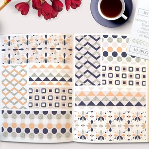 Silver Glitter Digital Paper Set, Navy Blue Coral / Pink and Cream ...