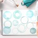 Watercolor clipart circles and frames 48 pc teal aqua | Etsy