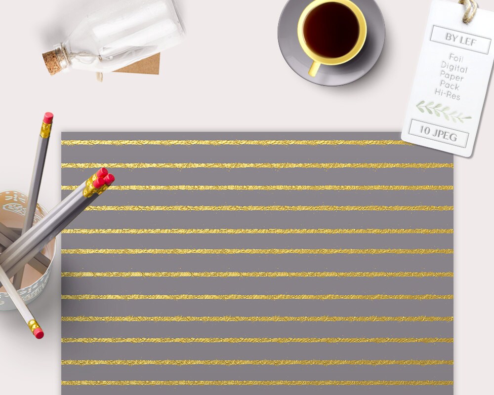 Gold and Grey Digital Paper Pack. Pink Gray Gold Graphics | Etsy