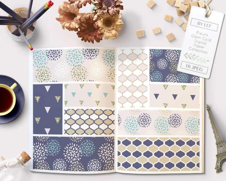 Digital Paper, Geometric Paper, Printable Paper, Quatrefoil Clipart ...