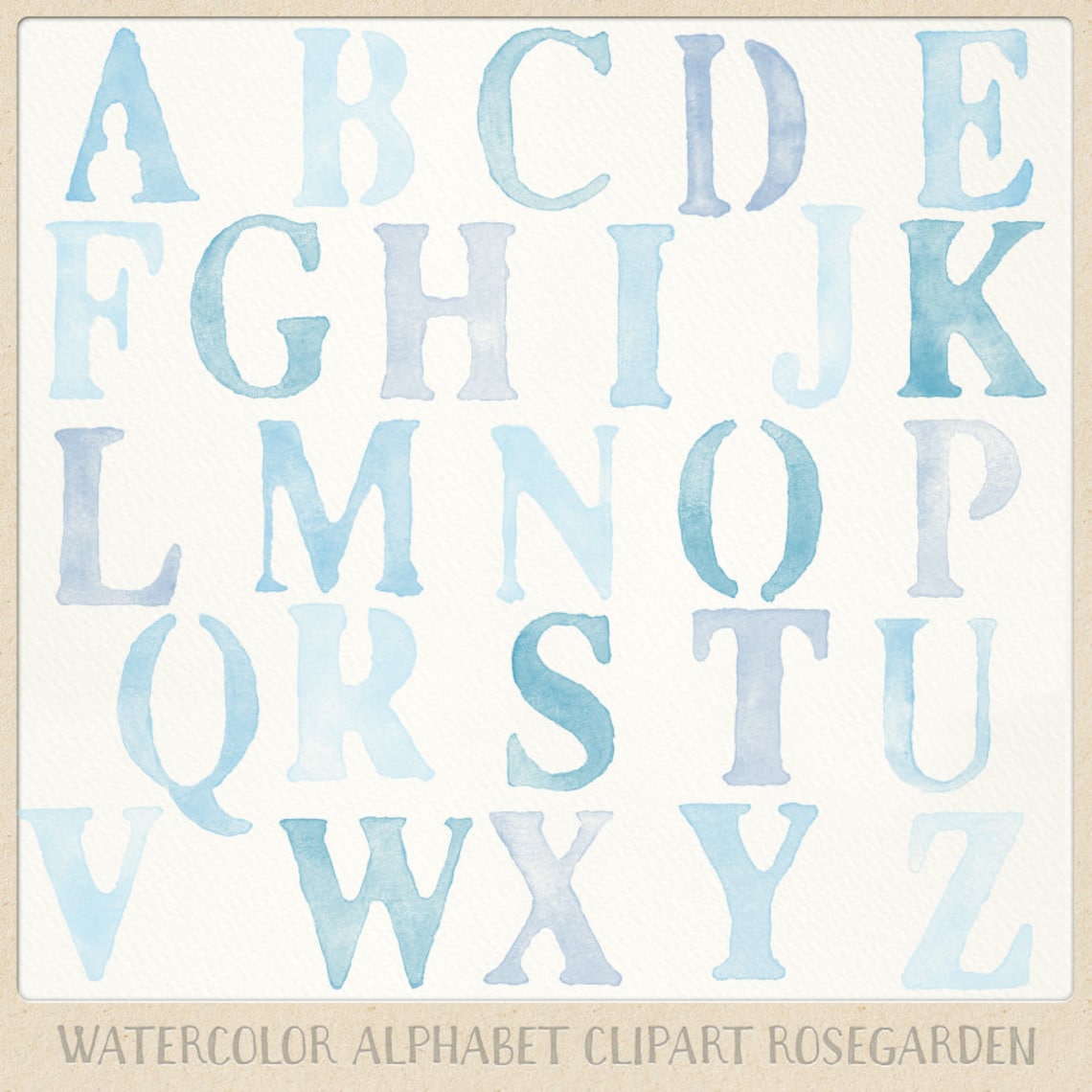 Watercolor Alphabet Clipart Alphabet Watercolor Clipart | Etsy