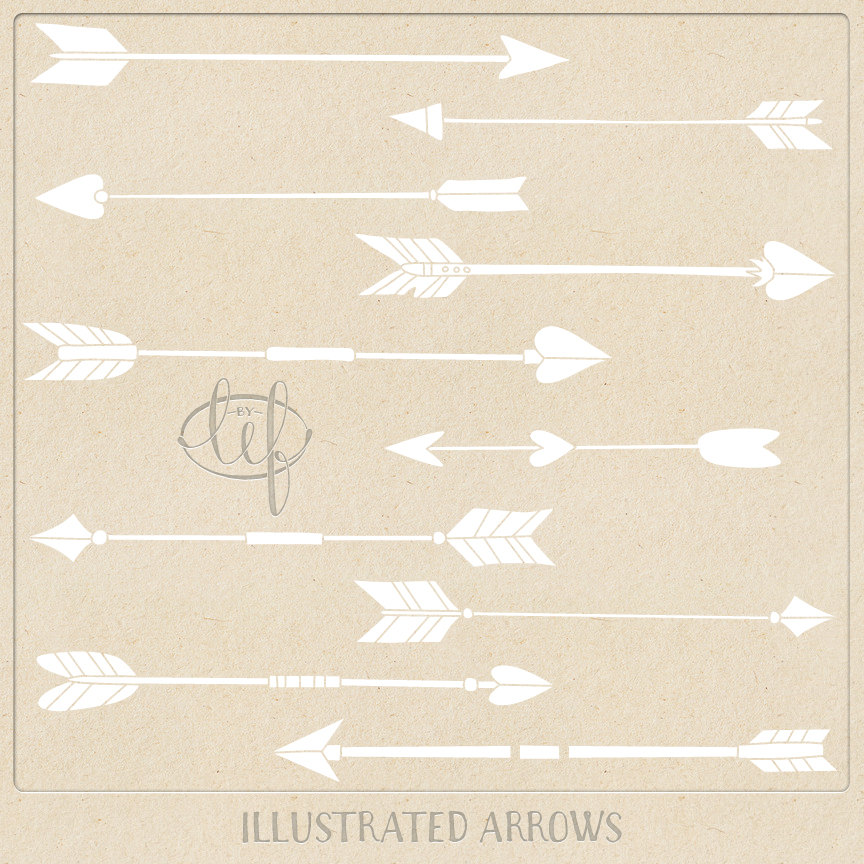 Vector Arrow Clip art Graphics White Set 2 with Photoshop | Etsy