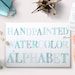 Watercolor Alphabet Clipart (104 Pc) Mint Teal Aqua Blue Turquoise ...