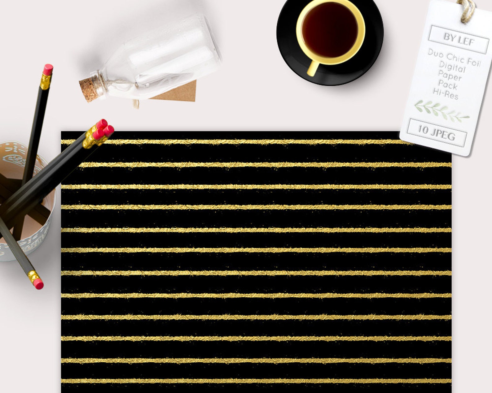 Foil Digital Paper, Black White Paper, Gold Digital Paper, Dots Digital ...