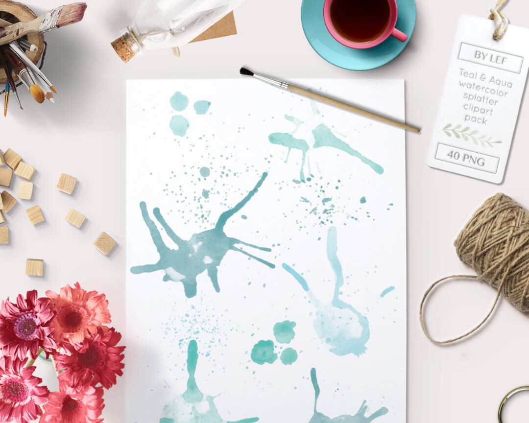 Watercolor Splatter Clipart, Watercolor Splash Clipart, Paint Splatter ...
