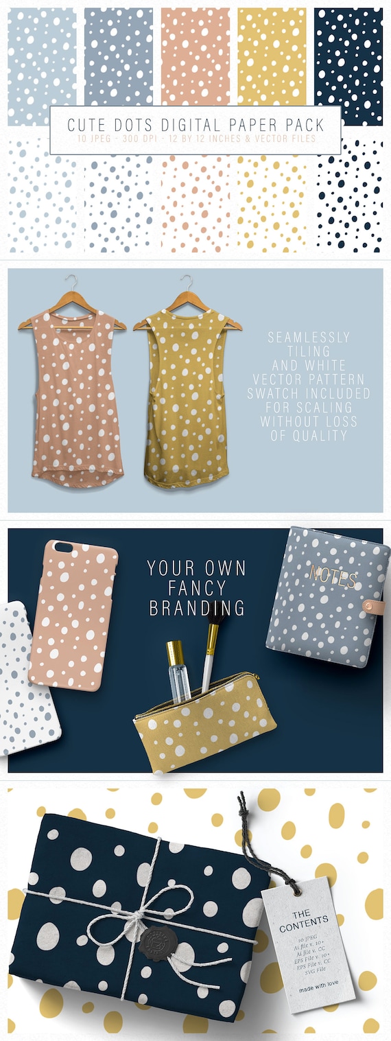 Dots Digital Paper pack, digital pattern, digital background, seamless ...