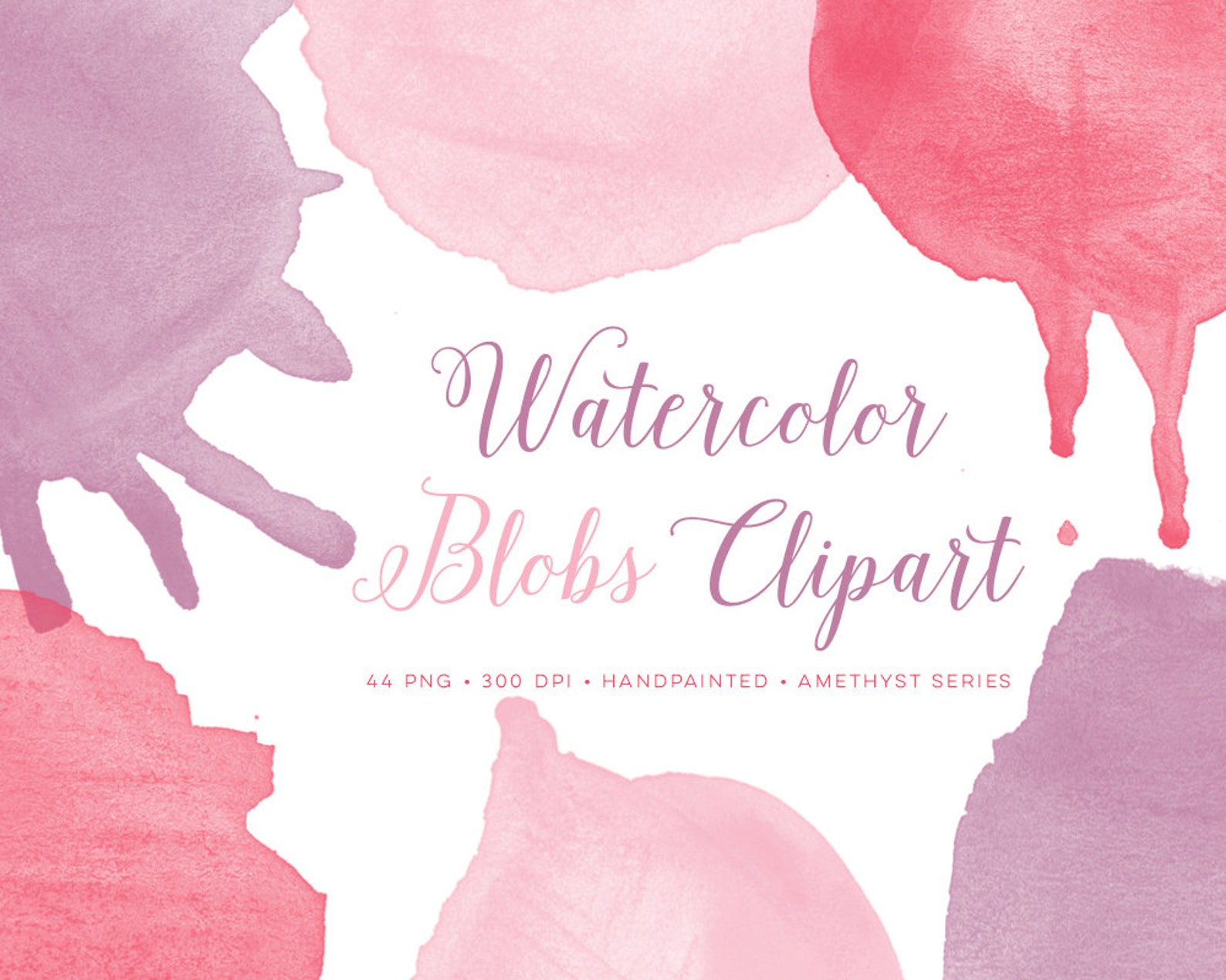 Watercolor Clipart Blobs. Circle Graphics Hand Painted With | Etsy